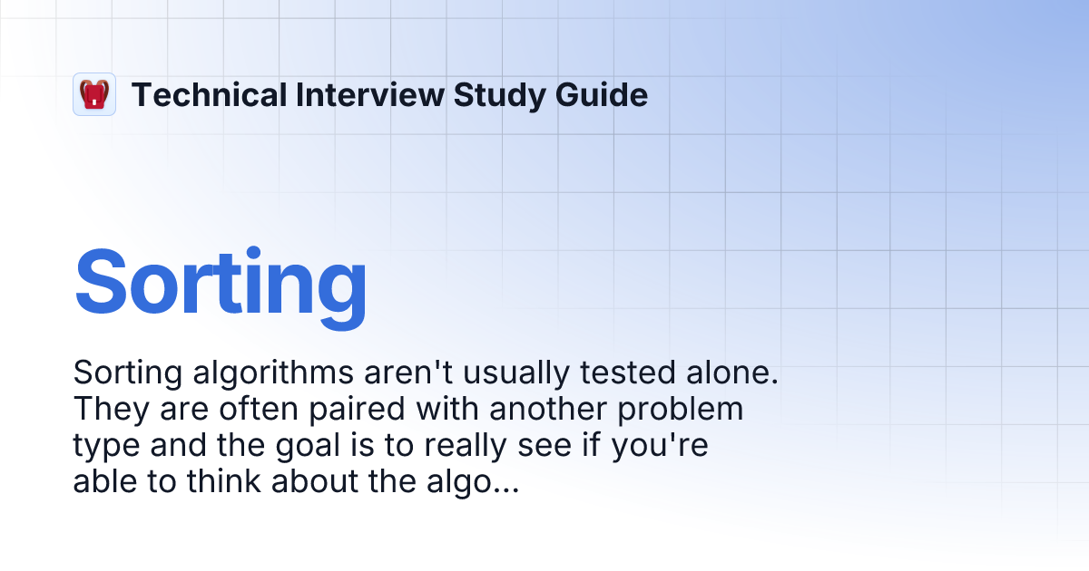Sorting | Technical Interview Study Guide