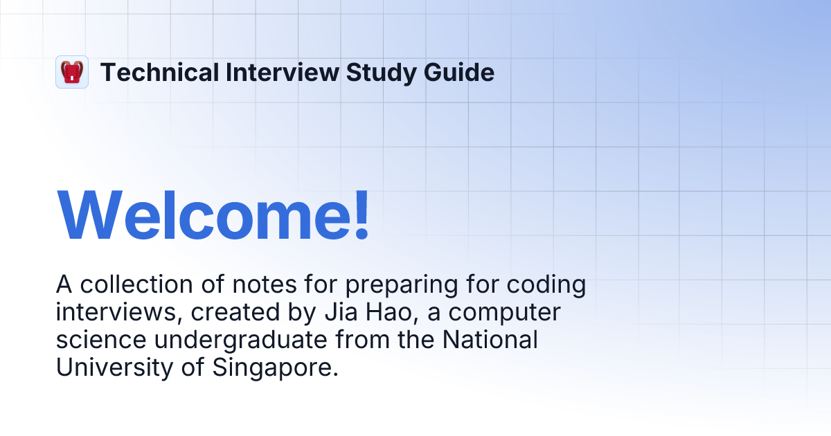 Welcome! | Technical Interview Study Guide